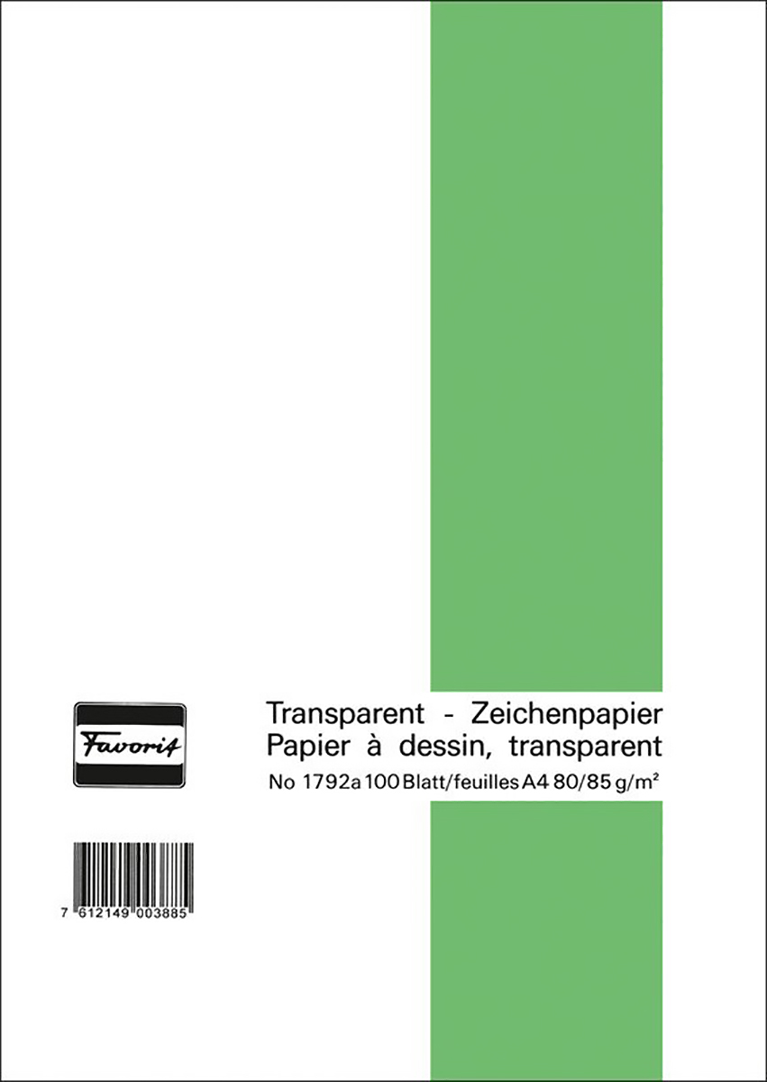 Favorit Transparentpapier Block A4 85gr ohne Druck - günstig kaufen